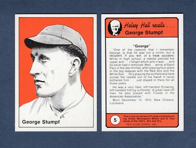 #5 GEORGE STUMPF, St. Paul Saints A.A. | 1978 Olde Cards NM | eBay