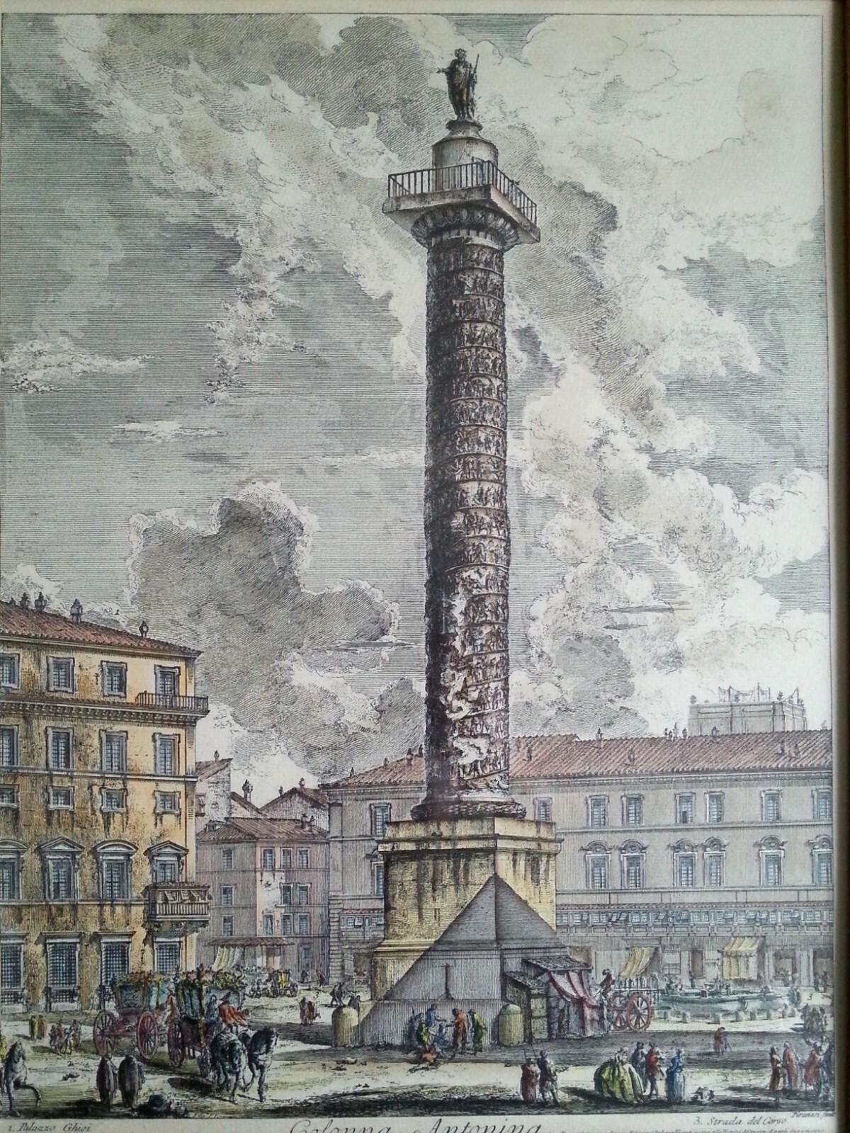 Original antique etching by Giovanni Battista Piranesi "Colonna ...