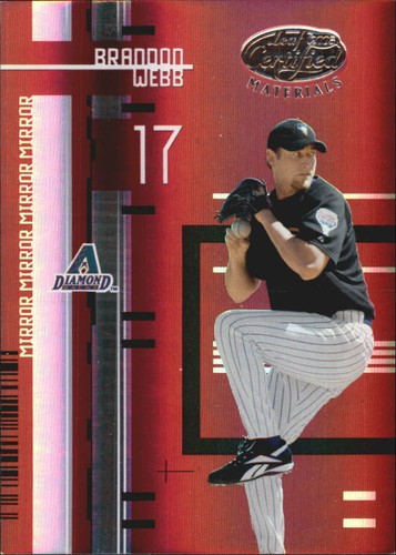 2005 Leaf Certified Materials Mirror Red Baseball Card #14 Brandon Webb ...