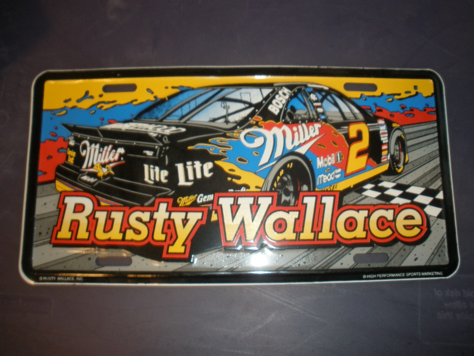 Vintage Metal License Plate #2 Nascar Rusty Wallace | eBay