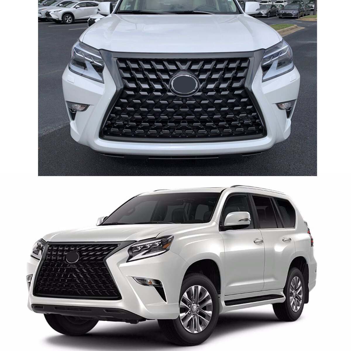 Body Kit For Lexus GX460 2014-2022 Black Grille Front Rear Spoiler ...