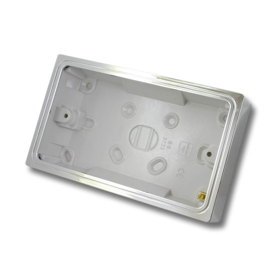 Chrome Double Back Box 2 Gang Surface Mounted Socket - Varilight ...