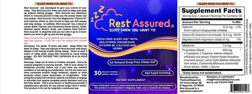 12 Bottles Rest Assured Sleep Aid Drug 360 Day-supply Melatonin ...