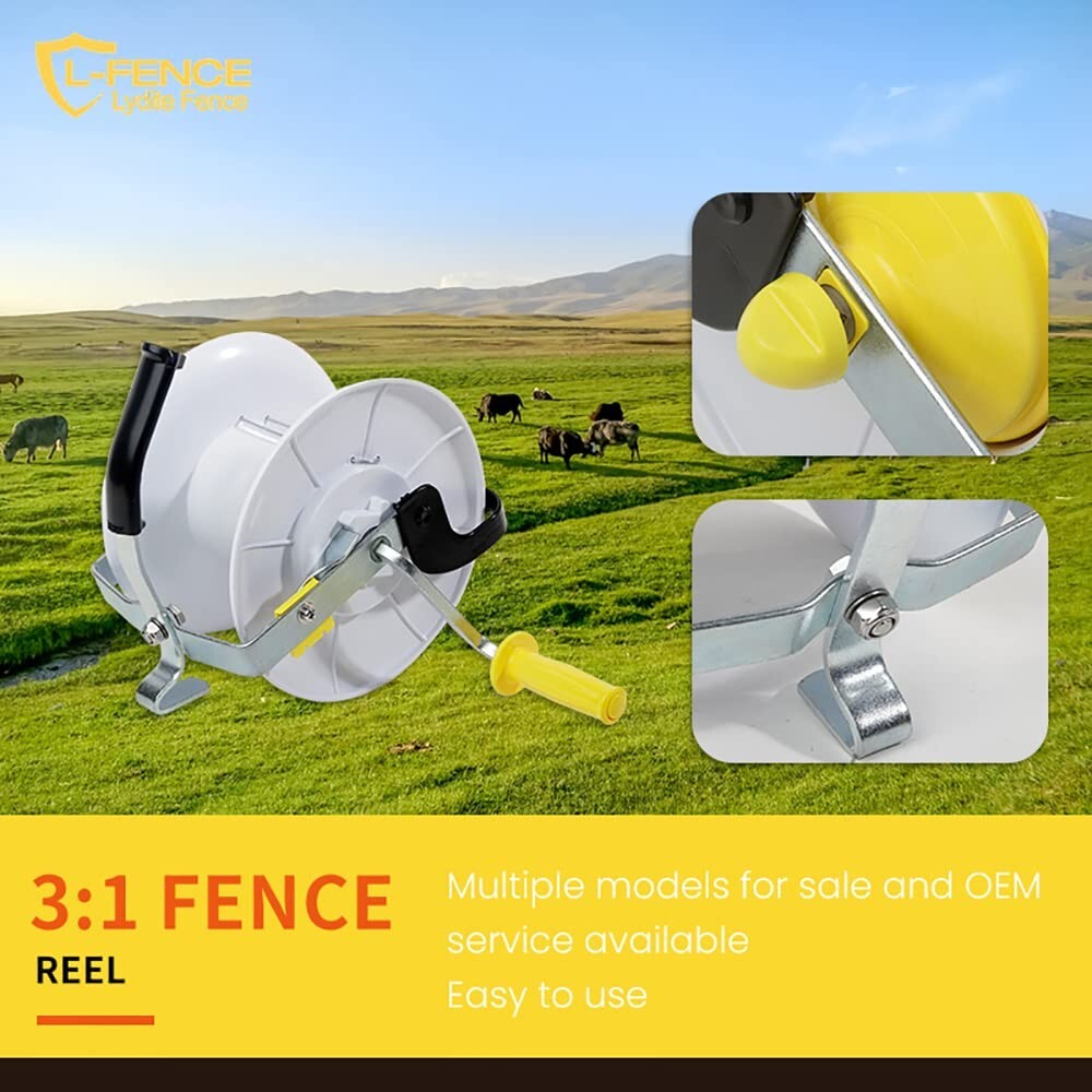 2 PCS Gear Reel Rope Winder Spool w/ Crank Holding/ Rolling Electric ...