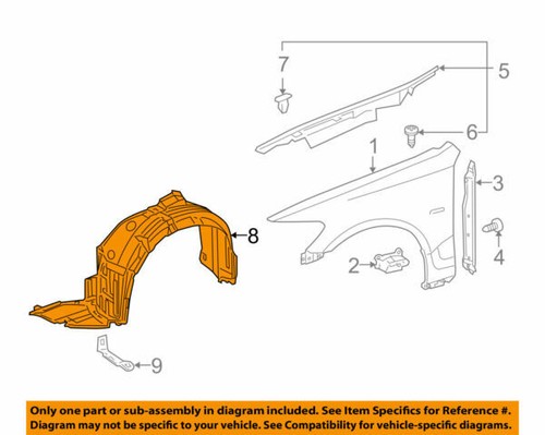 53805-30150 Toyota Liner, front fender, rh 5380530150, New Genuine OEM ...