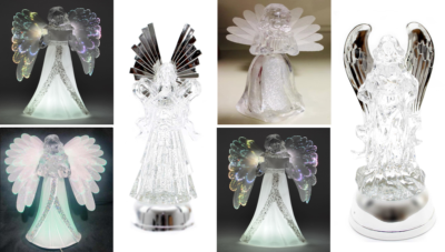 LED Light Up Angel Swirling Figures Sculpture Ornament Christmas Xmas ...