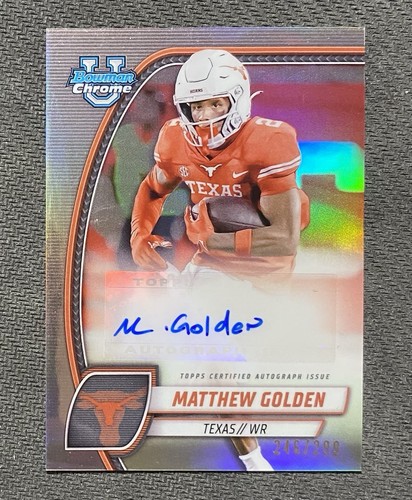 2024 Bowman University Chrome Autograph Refractor 246/299 Matthew ...