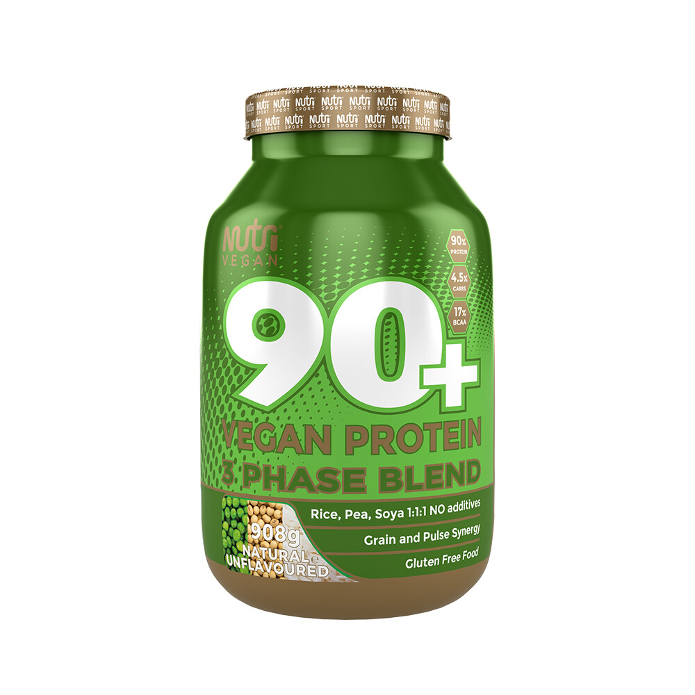 Nutrisport 90+ Plus Vegan Protein 908g 3 Phase Blend Dairy Free All ...