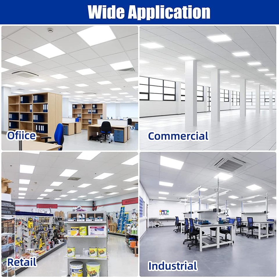 2x2 FT LED Flat Panel Troffer Light, 45W Recessed Back-Lit Drop Ceiling ...