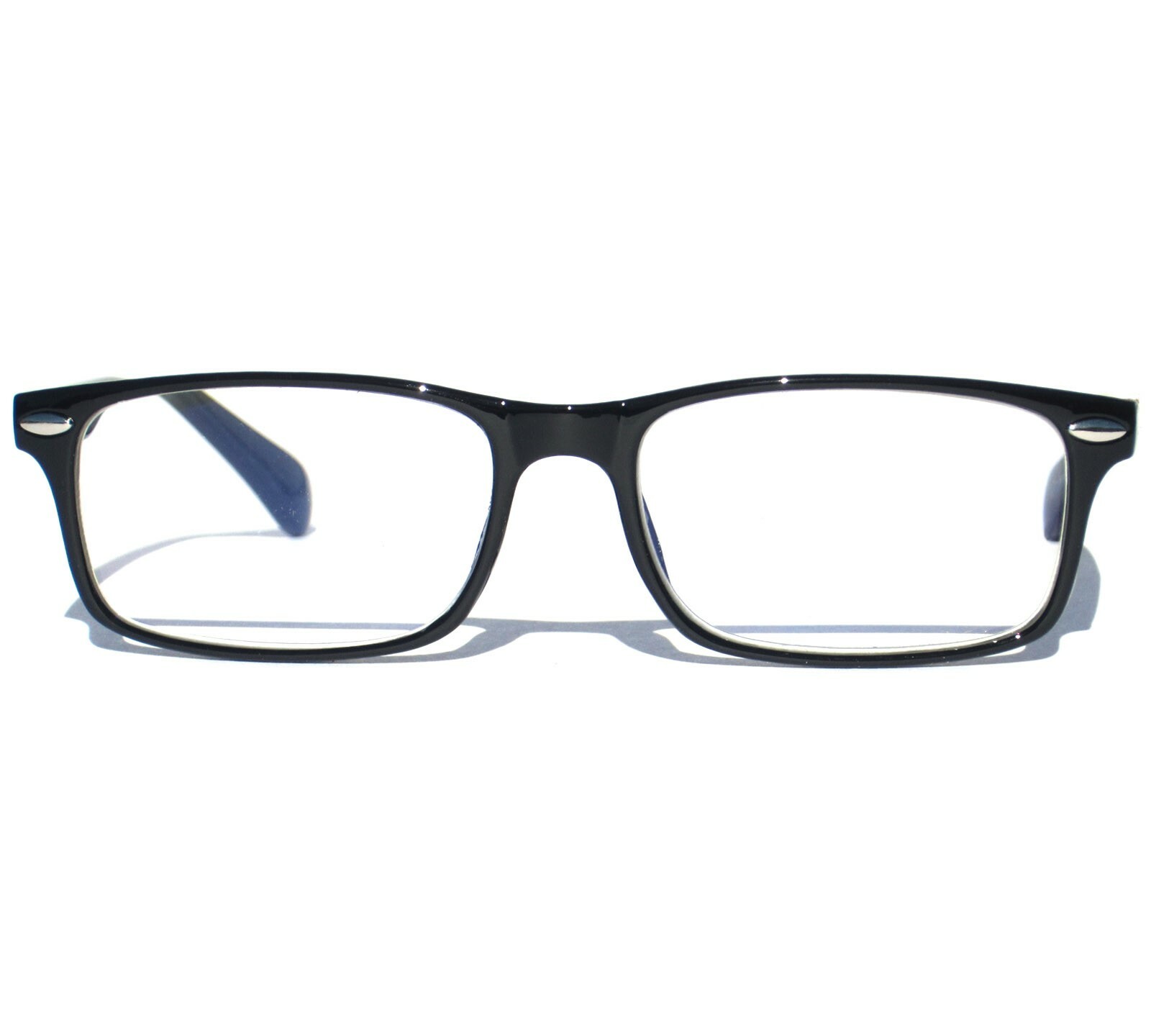 READING GLASSES CLEAR LENS Eyewear Black Frame Polite Readers ...