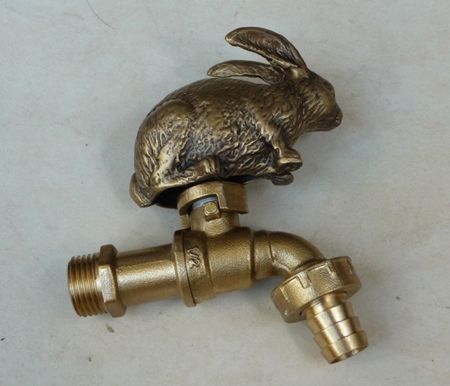 Gorgeous Vintage Rabbit Brass Garden / Outdoor Faucet New | eBay