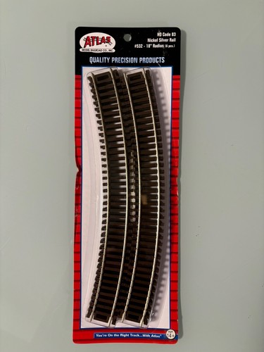 Atlas Track HO Code 83 Nickel Silver Rail 532-18” Radius 6pcs Per Pack ...