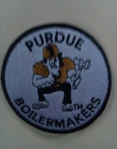 PURDUE UNIVERSITY BOILERMAKERS vintage iron on embroidered patch 3" x 3 ...