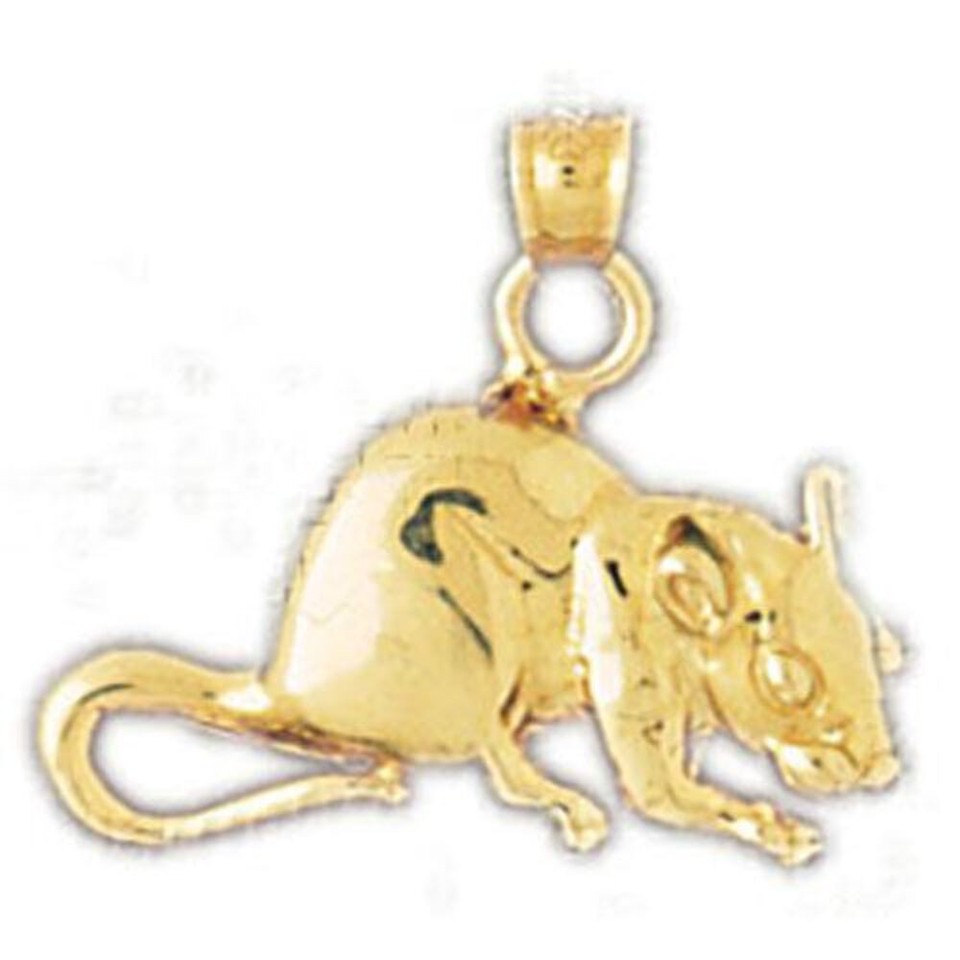 Rat Mouse Charm Pendant 14k Gold (1.9 Grams) | eBay
