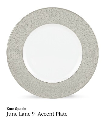 NEW Kate Spade June Lane Platinum 9” Accent Plate | eBay