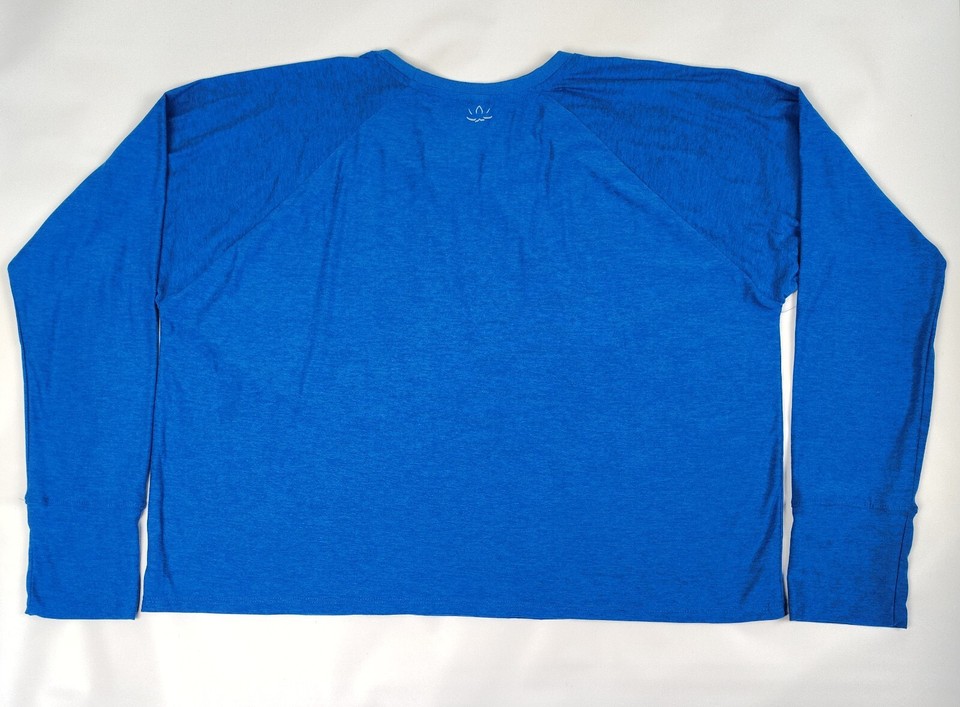 Beyond Yoga Space Dye Long Sleeve T Shirt Top Blue Crew neck Women’s ...