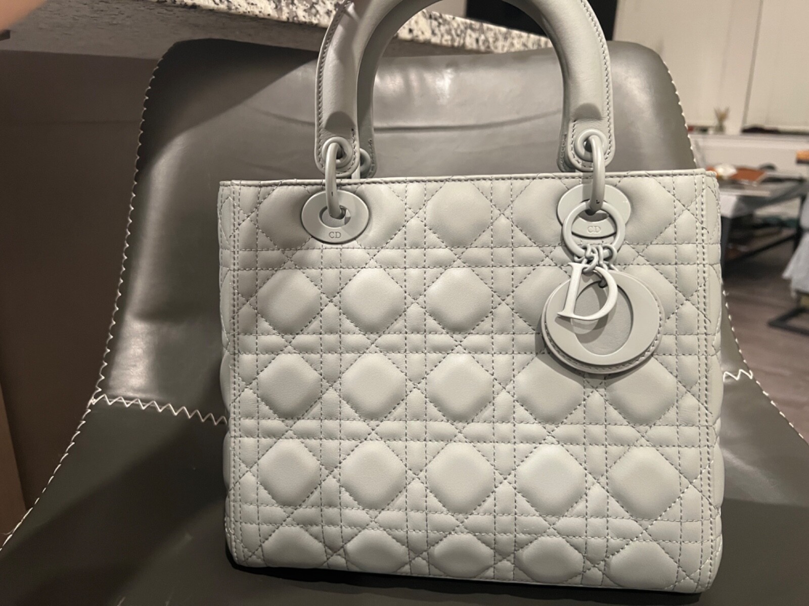Christian Dior Ultra Matte Lady Dior Bag Cannage Quil… - Gem