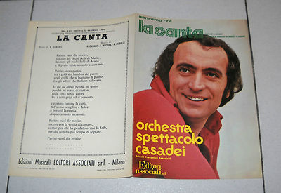 Spartito RAOUL CASADEI La canta SANREMO 74 Orchestra spettacolo ...