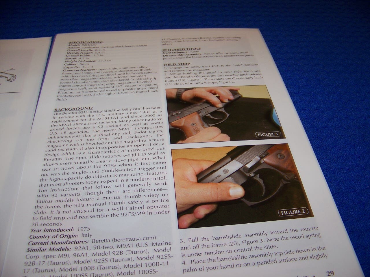 1911 CENTERFIRES & BERETTA 92FS/M9..DISASSEMBLY & EXPLODED VIEW/LEGEND ...