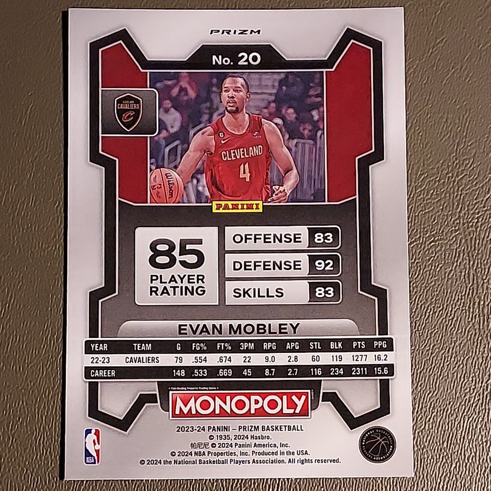 🔥2023-24 Prizm Monopoly Basketball - Evan Mobley Purple🔥 FRESH PULL | eBay