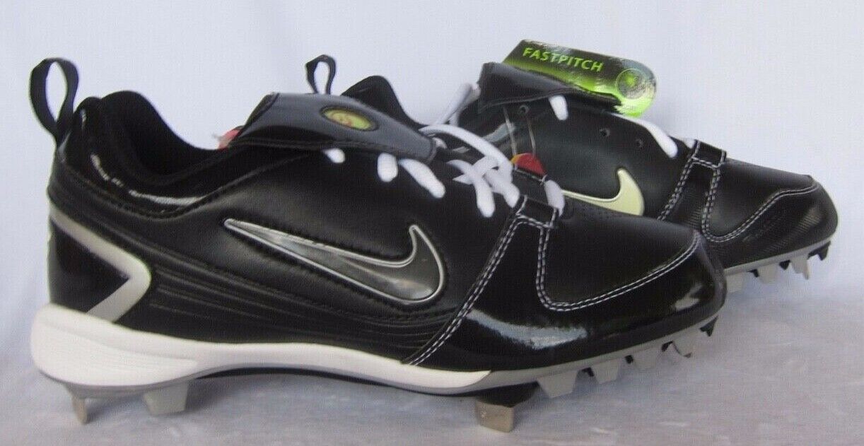 NIKE WOMENS UNIFY METAL FASTPITCH SOFTBALL CLEATS BLACK/WHITE SIZE 6.5 ...