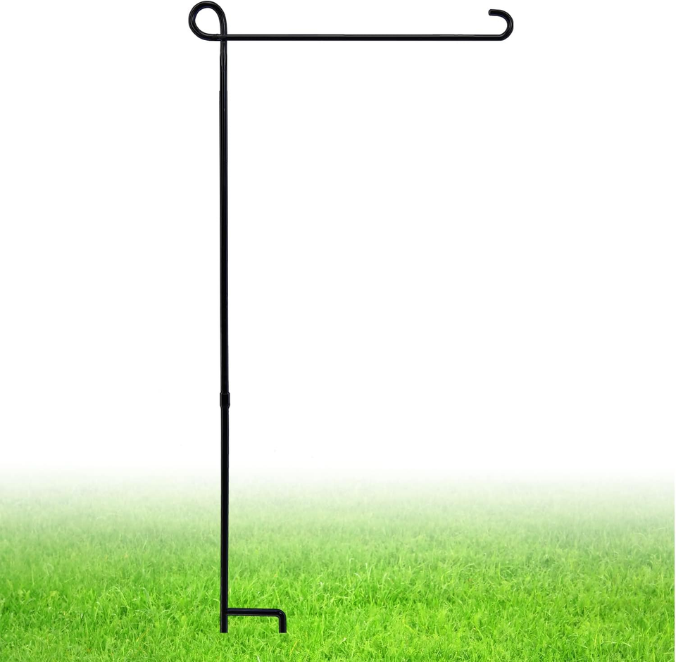 Garden Flag Stand, Thickened Pole Sturdy Straight Premium Metal Yard ...