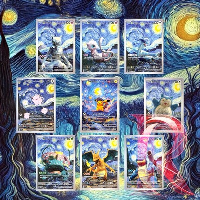 Van Gogh Pokemon Full Set Starry Night Snorlax Charizard Lugia 9x GEM ...