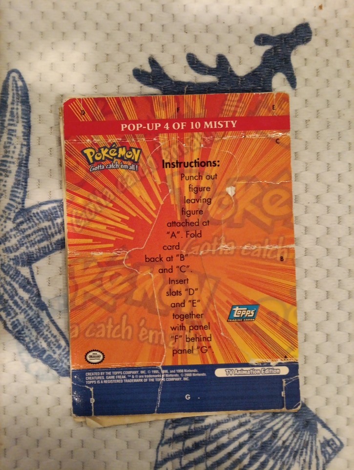 2000 Pokemon Misty - Topps Pop-up Trading Card 4 Out Of 10 | eBay
