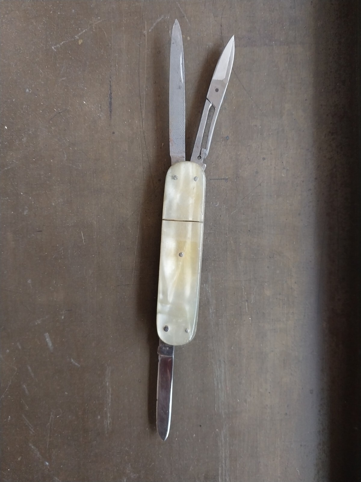 Vintage Schrade Walden Pocket Knife, pearl celluloid handle,3 tools ...