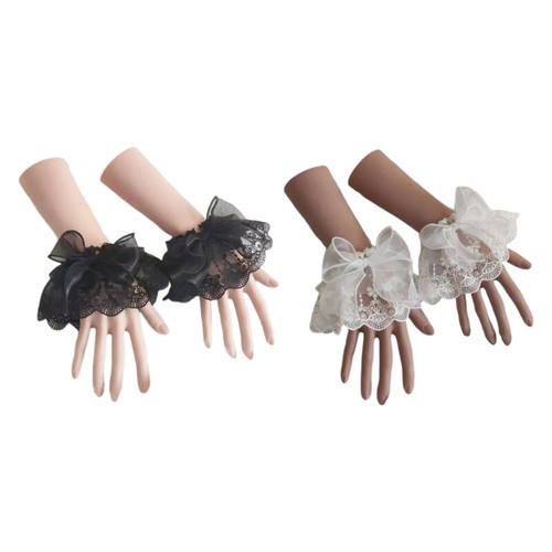 Detachable Wrist Cuffs for Cosplay Maid Sweet Pleated Cuffs with ...