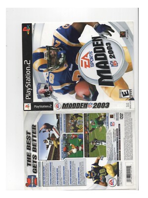 Madden NFL 2003 PS2 ARTWORK ONLY Authentic Original | eBay