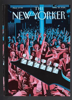 New Yorker Magazine COVER ONLY April 25, 2016 Concert Crowd Rock Show ...
