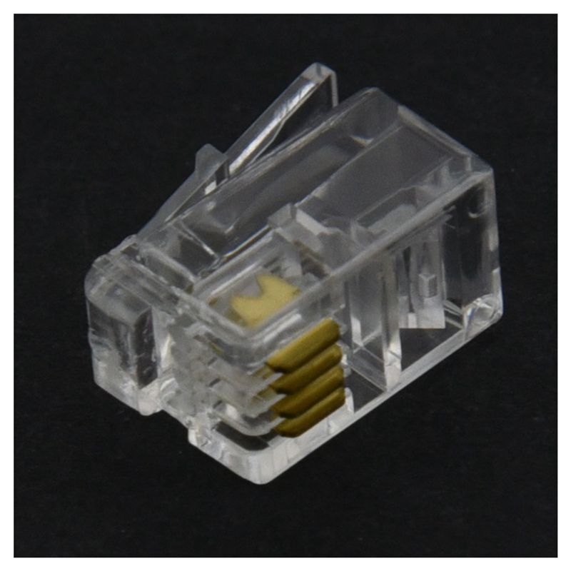 RJ9 4P4C Plug phone Jack Connector 50 pieces, Transparent I1G6f | eBay