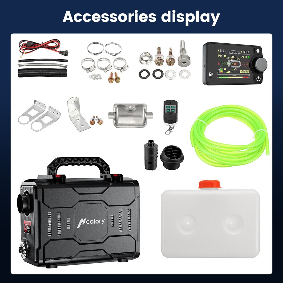 Hcalory 12V 8KW bluetooth Diesel Air Heater Thermostat For Truck Boat ...