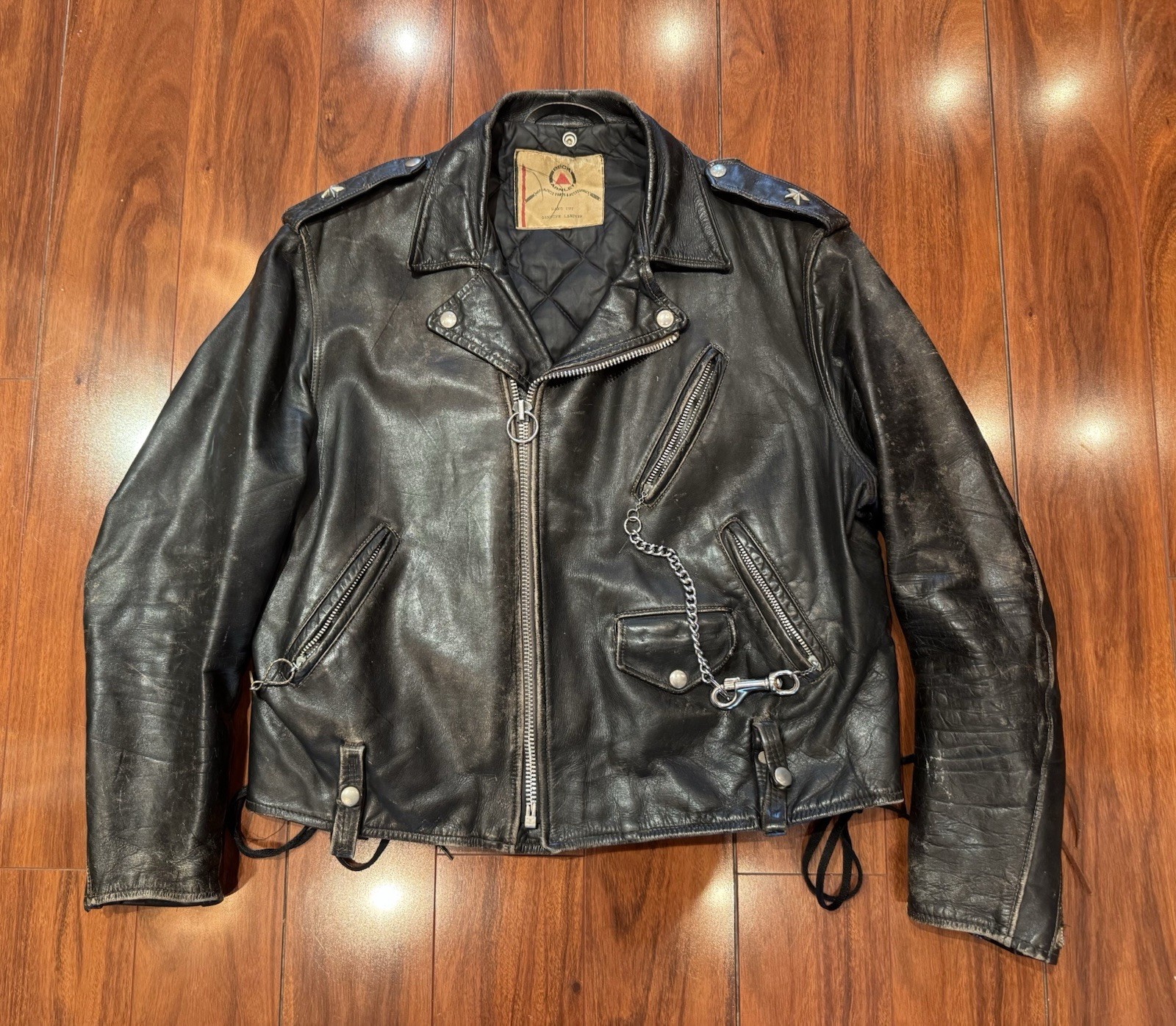 Vintage 60s 70s Beck Arnley Black Leather Motorcycle Jacket Schott ...