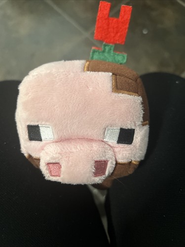 Mojang JINX Minecraft Pink 7.5” Muddy Pig Flower Head Plush Toy ...