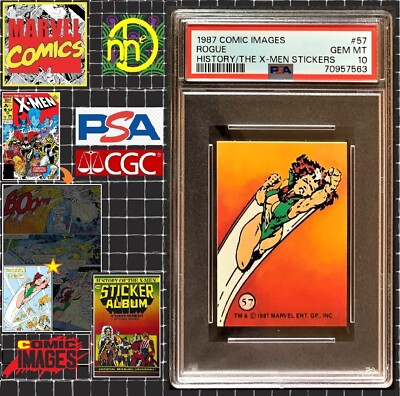 1987 Marvel History of the X-Men Sticker - #57 Rogue - PSA 10 GEM MINT ...