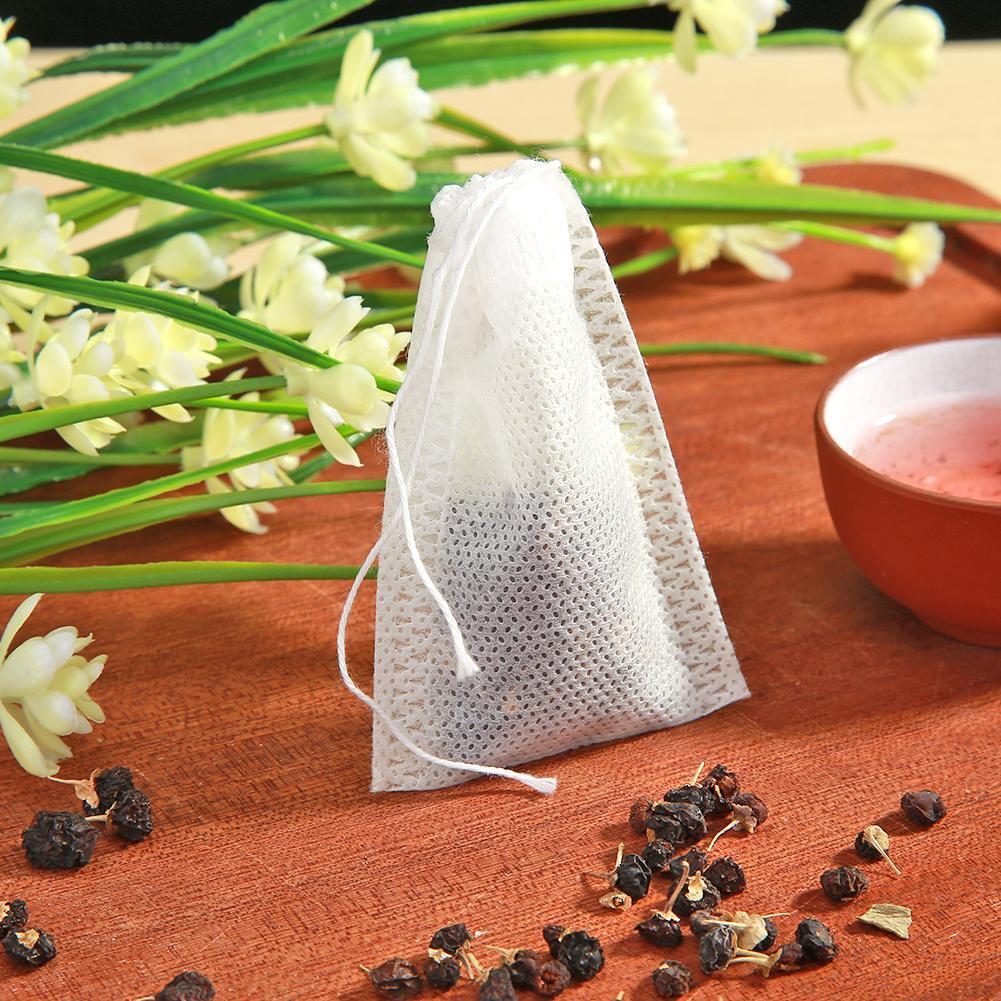 AU 100pcs Empty Scent Drawstring Tea Bag Seal Filter Herb Spice Pouch ...