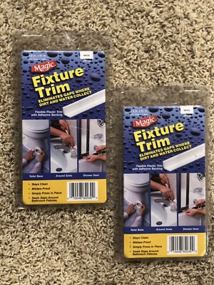 TWO - MAGIC FIXTURE TRIM WHITE FLEXIBLE PlASTIC TRIM WITH ADHESIVE ...