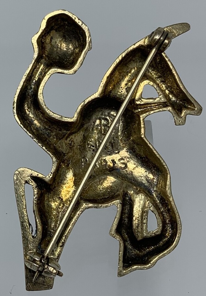 Arthus Bertrand Bronze Brooch Knight on Horse Paris - Don Quixote ...