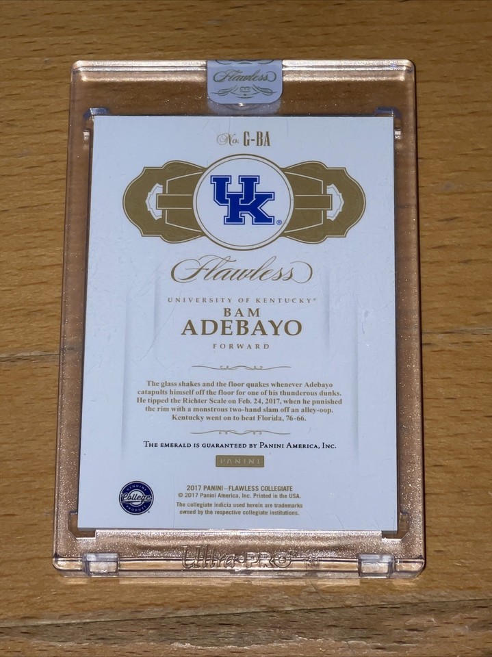 2017 Panini Flawless Emerald Bam Adebayo RC SSP 1/5 Rookie Uncirculated ...