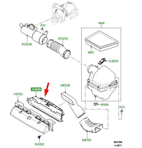 OEM Land Rover Range Rover Velar L560 Intake Air Duct LR094006 Genuine ...