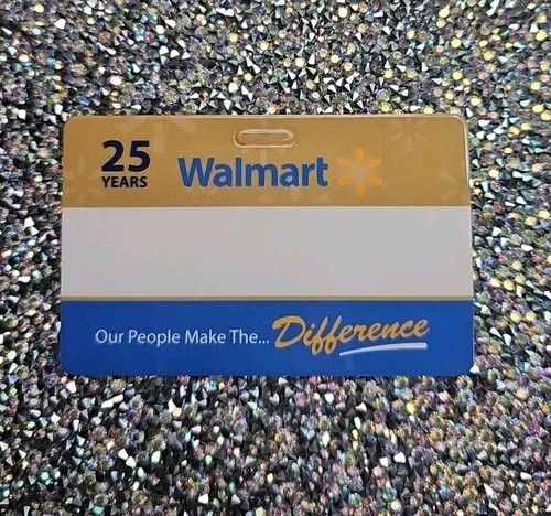 Brand New Never Worn Walmart Name Badge Gold And Blue 25 Years Of ...