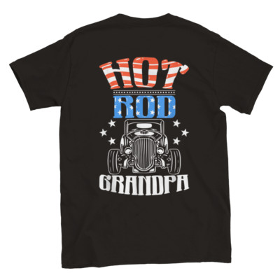 Hot Rod Grandpa - Back Print - Classic Crewneck T-shirt | eBay