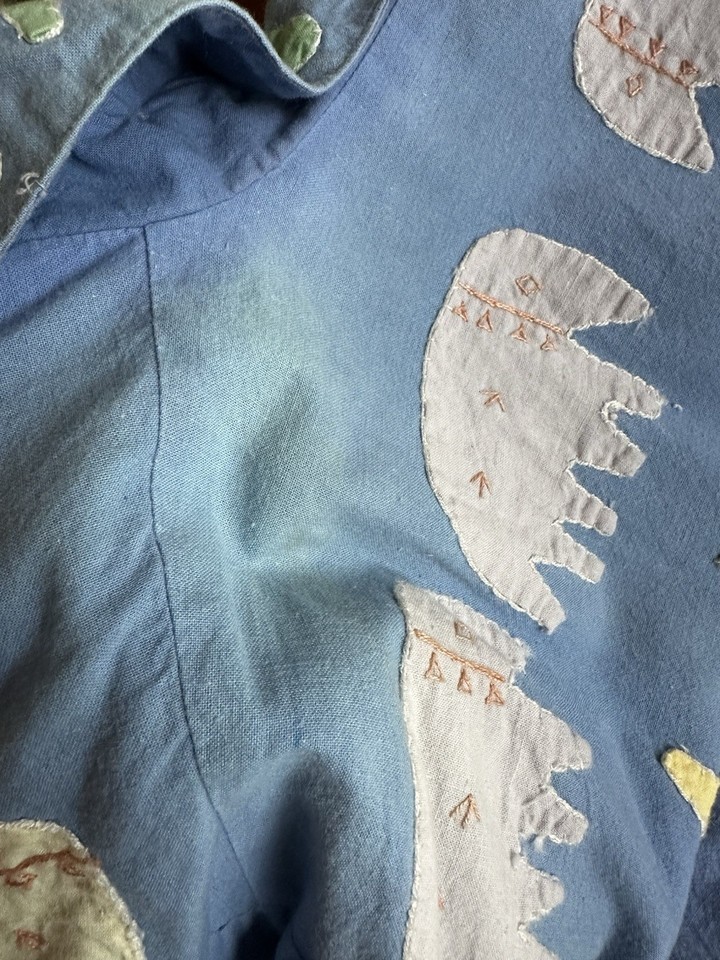 APRIL CORNELL womens M/L Applique JACKET COAT elephants Birds Turtles ...