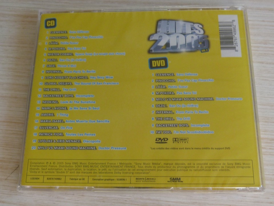 CD + DVD COMPILATION HITS 2005 VOL. 2 NEUF CLEMENCE PINOCCHIO M. POKORA ...