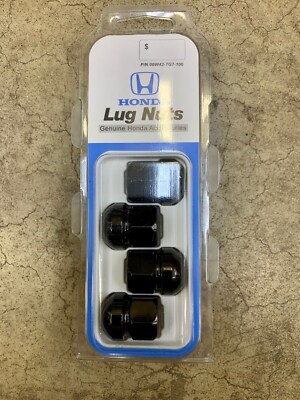 Genuine OEM Honda 22mm Black Chrome Exposed Wheel Lug Nut Set of Four ...