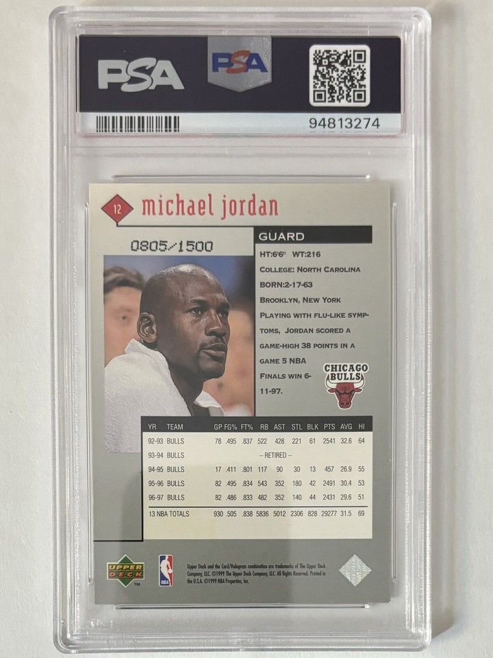 1998-99 Upper Deck Black Diamond - Triple Diamond #12 Michael Jordan ...