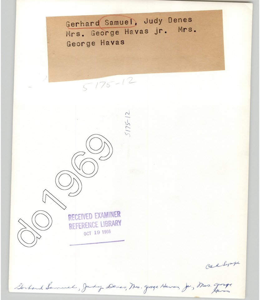 SYMPHONY Conductor GERHARD SAMUEL & Denes Couple @ Gala 1966 Press ...