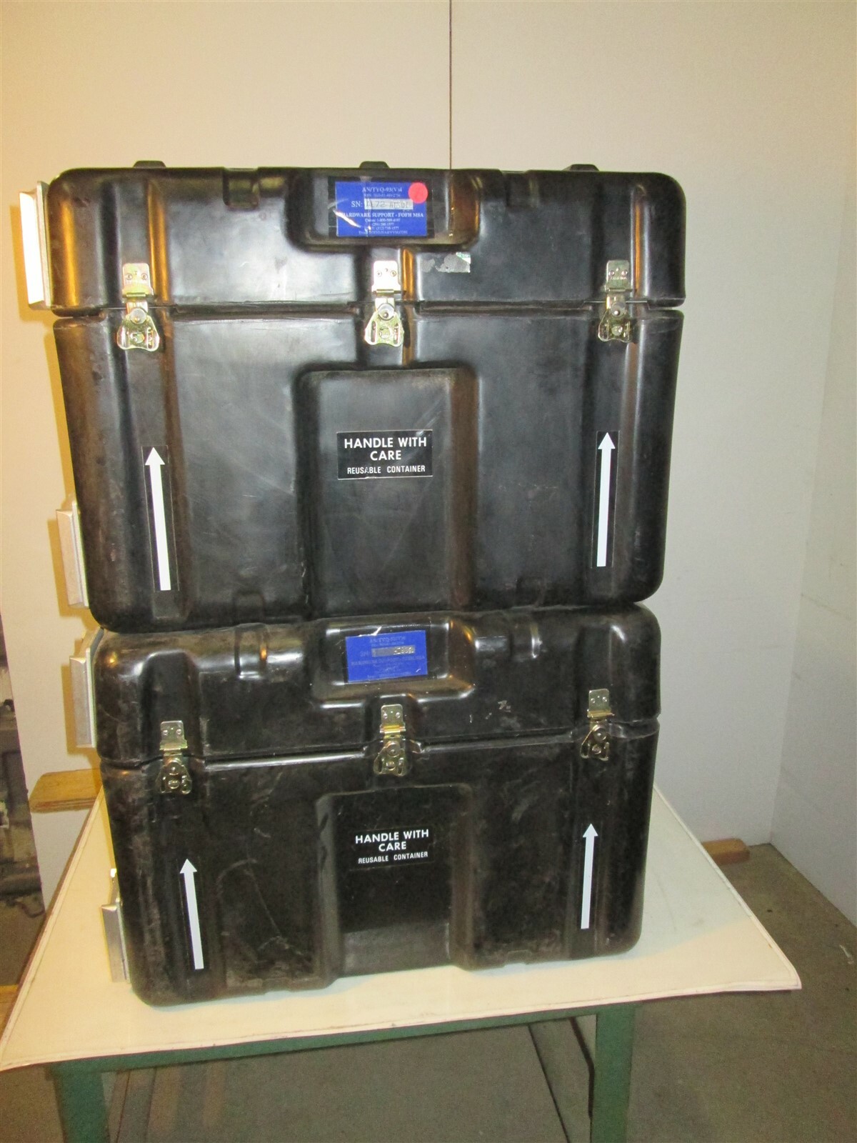 26x25x19 Hardigg Hinged Single Lid Case Removable Wheel Casters Inner ...